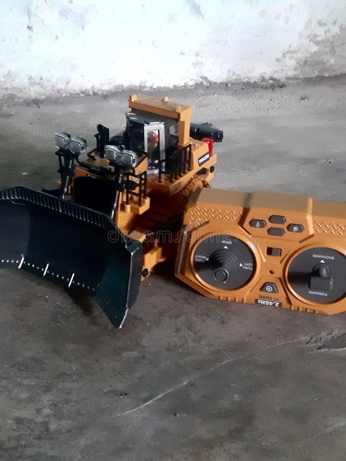 Radio Controlled Bulldozer with Control Joystick Stock Image - Image of ...