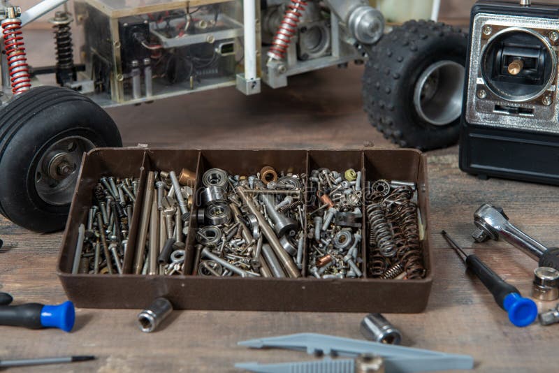 Radio-controlled Car Model with Tools for Repairing RC Buggy Models and ...