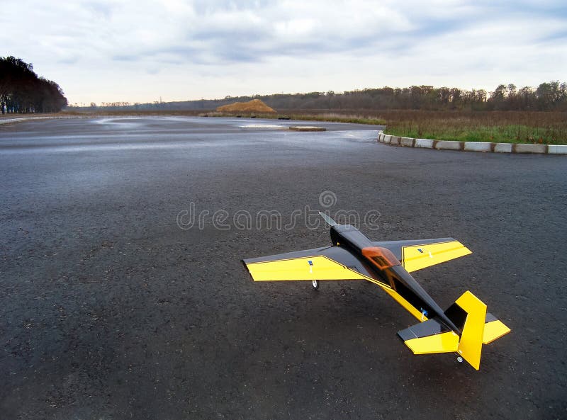Training Piloted Model Aircraft. Stock Image - Image of model, cloudy ...