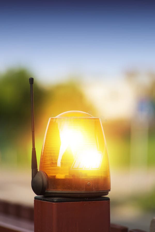 Radio Controlled Yellow Orange Warning Emergency Light Stock Photos ...