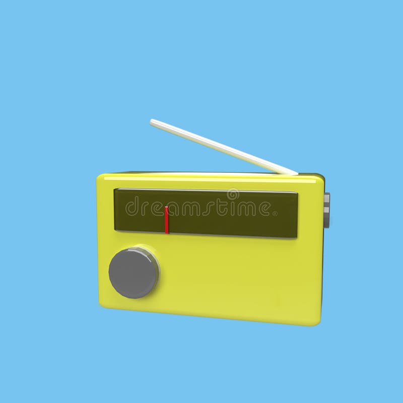 Radio 3d Model Cartoon Style. Render Illustration Stock Illustration ...