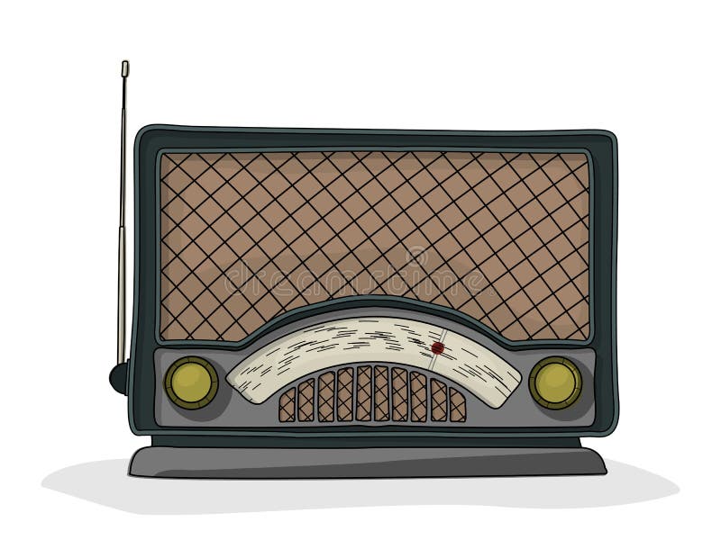 Graphisme Par Radio De Dessin Animé Illustration de Vecteur ...