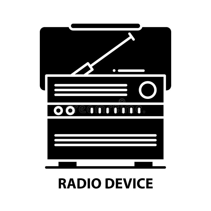 Radio Device Icon, Black Vector Sign with Editable Strokes, Concept ...