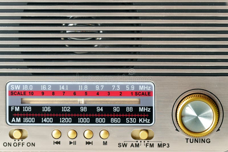 Radio Dial Close-up and Volume Knob Stock Image - Image of black ...