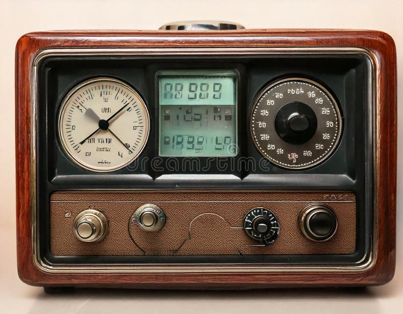 A Radio with a Digital Clock and a Dial Stock Photo - Image of clock ...