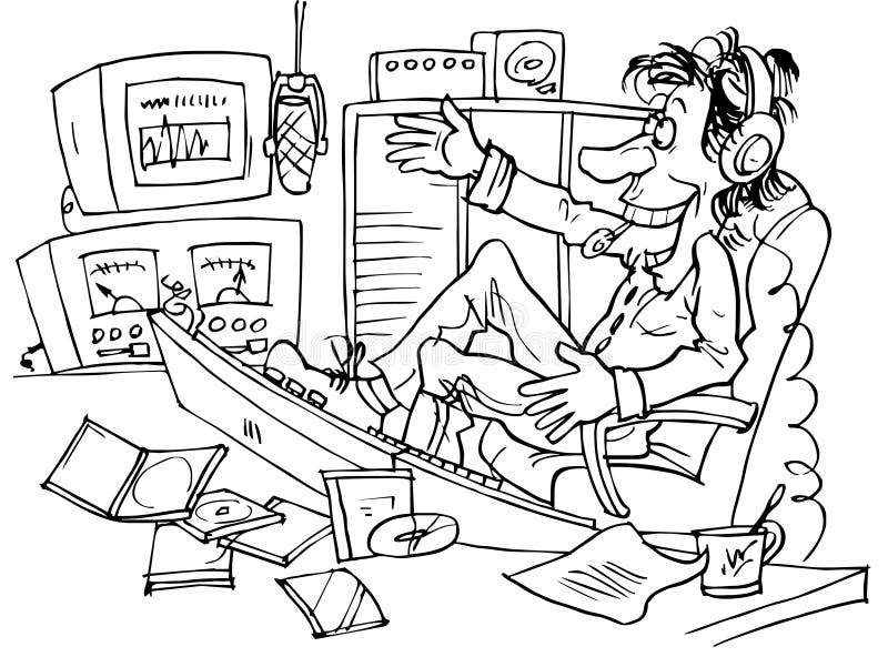 Radio DJ stock vector. Illustration of comic, lively - 11446294