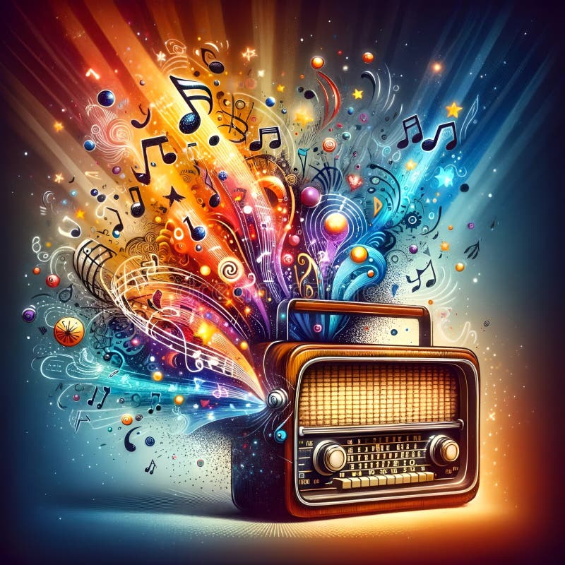 A radio with fire stock image. Image of vintage, volume - 302208997