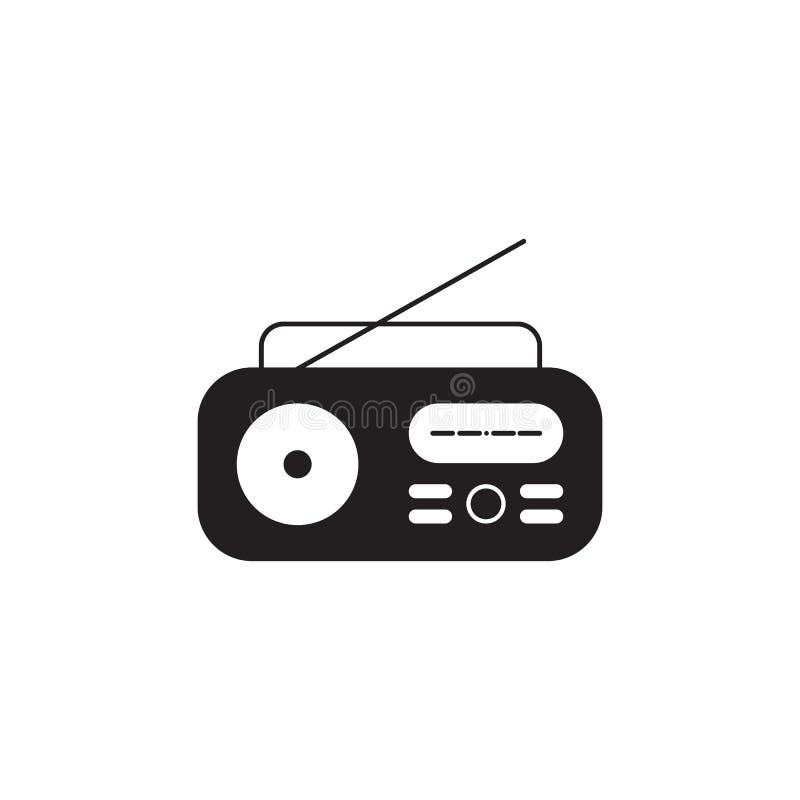 Radio Fm Black Icon Vector Design Illustration Stock Vector ...