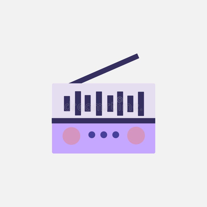 Radio Fm Tuner Flat Style Icon Vector Illustration Stock Vector ...