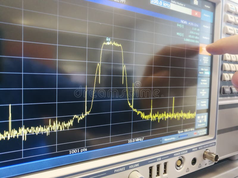 RF Channel Measurement with Spectrum Analyzer Stock Image - Image of ...