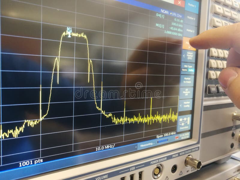 RF Channel Measurement with Spectrum Analyzer Stock Image - Image of ...