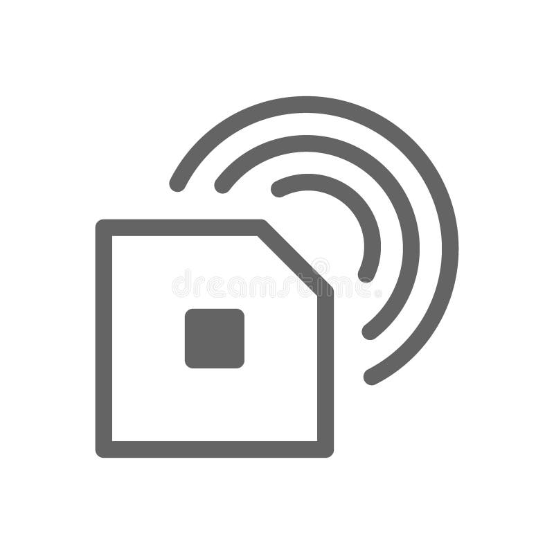 Radio Frequency Identification Chip Line Icon. Stock Vector ...