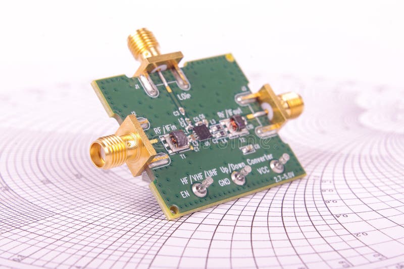 Radio Frequency Mixer PCB in Front of Smith Chart Stock Photo - Image ...