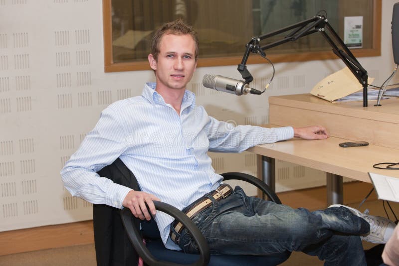 Radio guy stock image. Image of face, shirt, interview - 10020553