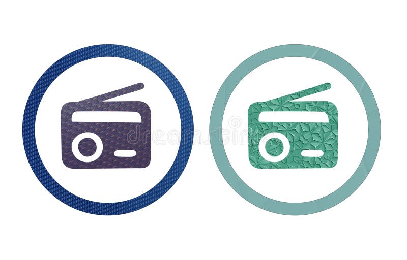 Radio Icon Blue and Green with Texture Stock Illustration ...