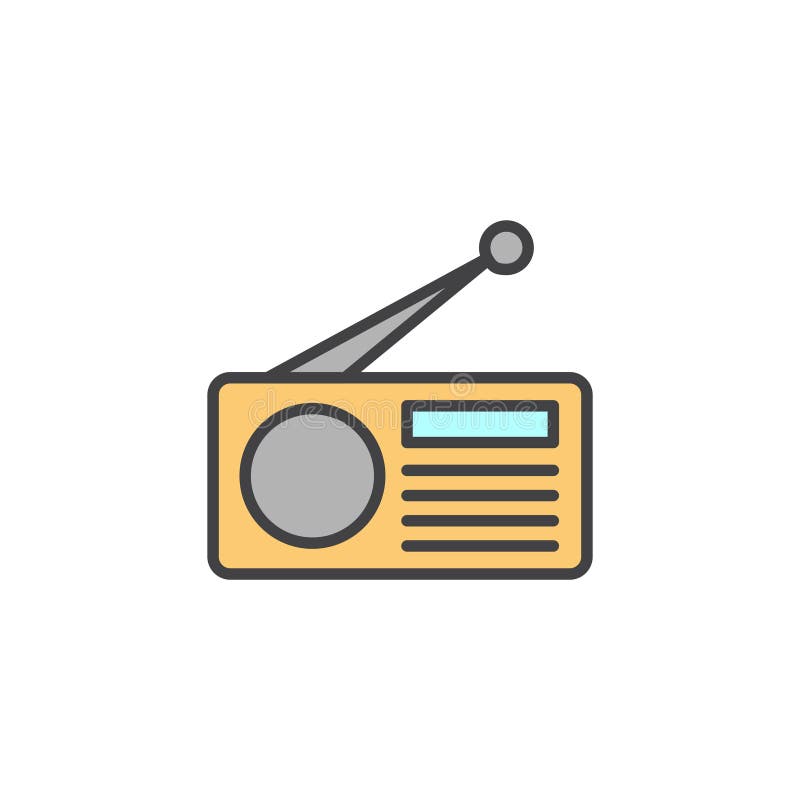 Radio Icon in Colored Version Stock Illustration - Illustration of ...
