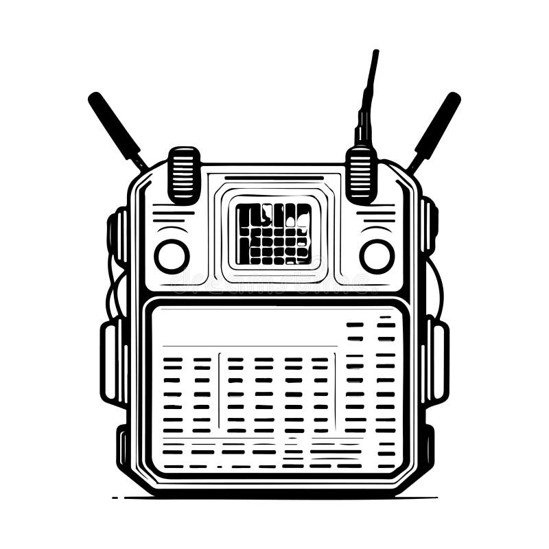 Radio Icon Hand Draw Black Colour Army Logo Symbol Perfect Stock Vector ...