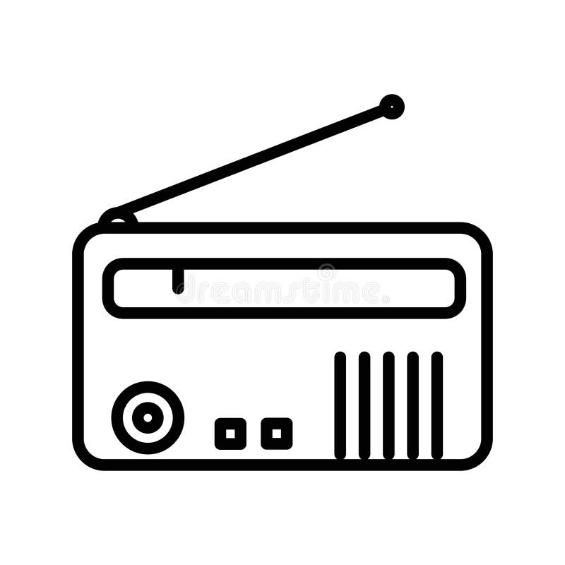 Radio Icon Linear Logo Mark in Black and White Stock Vector ...