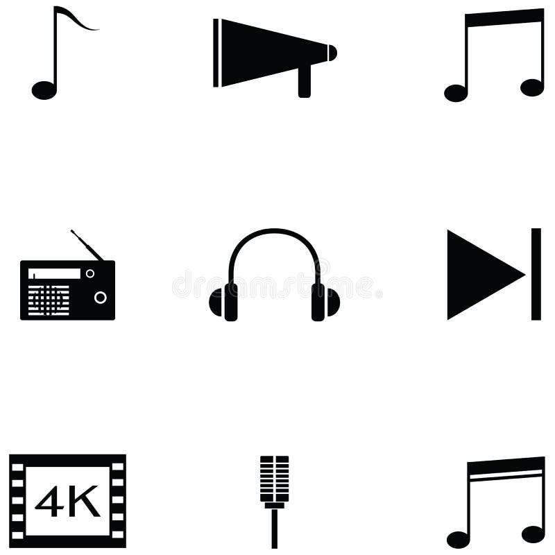 Radio icon set stock vector. Illustration of icon, audio - 120570441