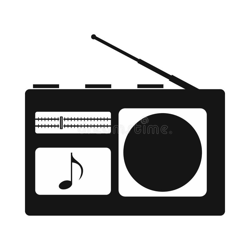 Radio icon, simple style stock vector. Illustration of graphic - 78922715