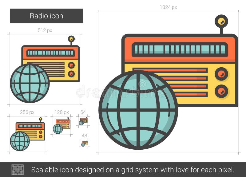 Radio line icon. stock vector. Illustration of line, listen - 85927237