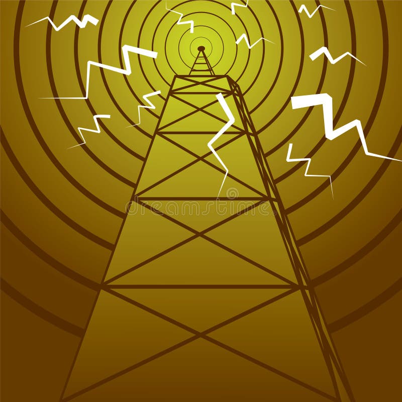 Radio mast stock vector. Illustration of television, radio - 2625338