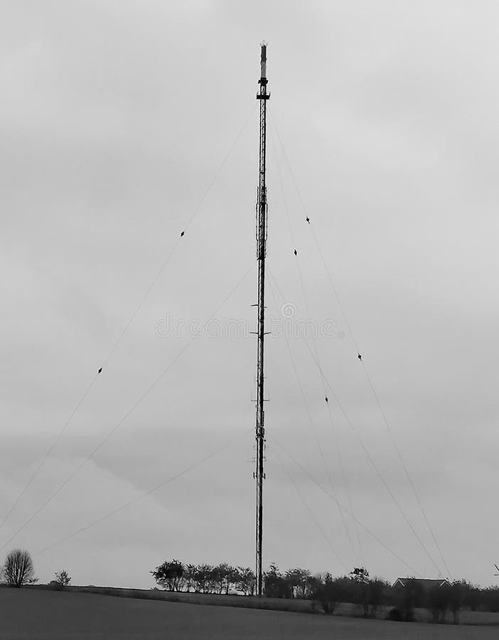 Radio Mast in Black and White Stock Image - Image of black, tallest ...