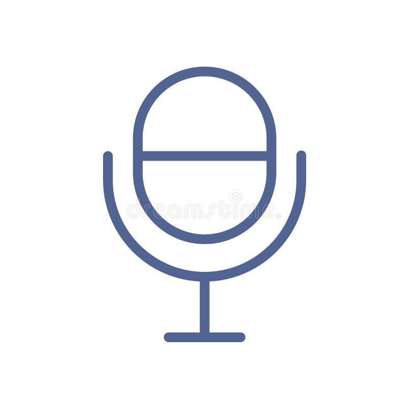 Radio Microphone Icon in Line Art Style. Studio Mic for Podcast Record ...