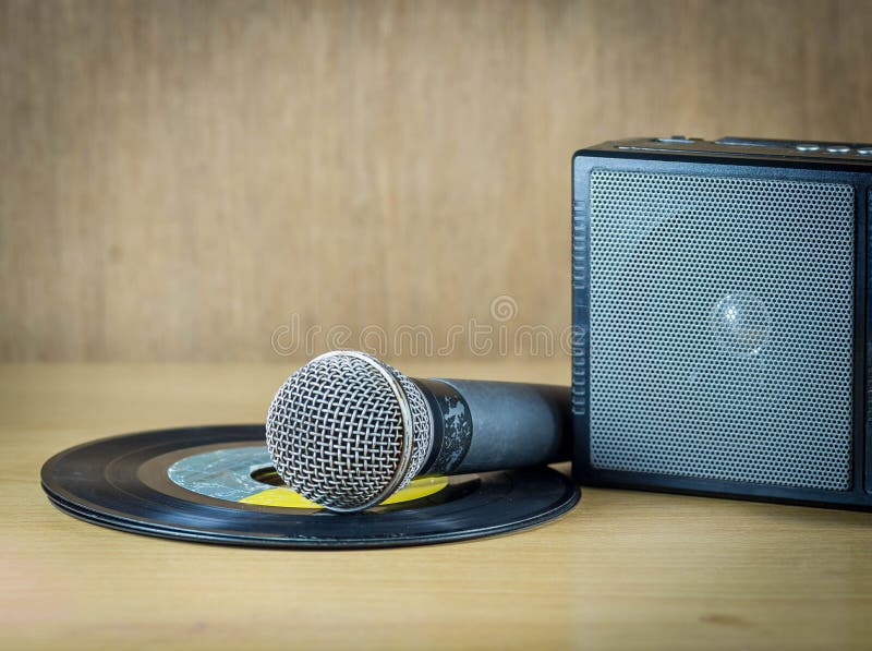 Radio and Microphone on Table. Stock Photo - Image of radio ...