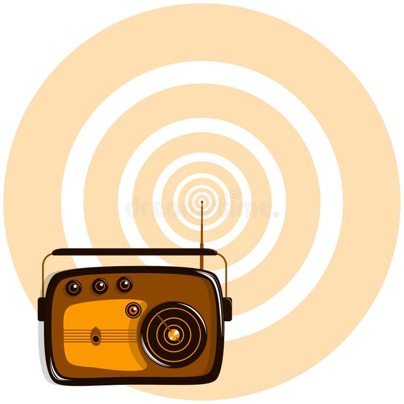 Radio Model Retro. Radio Waves Stock Illustration - Illustration of ...