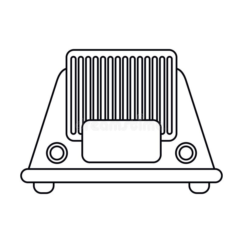 Radio Music Communication Device Outline Stock Vector - Illustration of ...