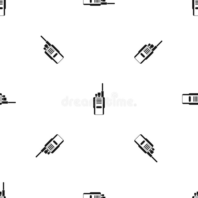 Radio Pattern Seamless Black Stock Vector - Illustration of icon ...