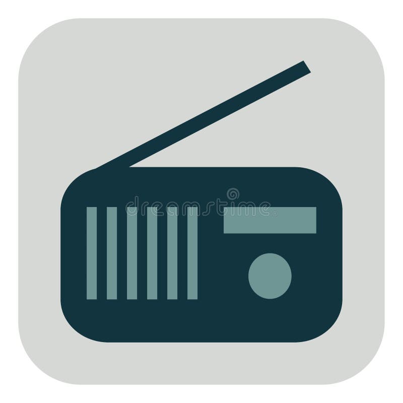 Radio player, icon stock vector. Illustration of graphic - 260378224