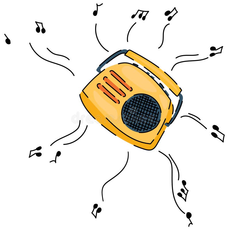 Portable Radio Music Notes Stock Illustrations – 234 Portable Radio ...