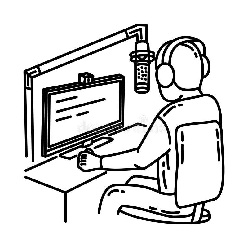 Radio Presenter Icon. Doodle Hand Drawn or Outline Icon Style Stock ...