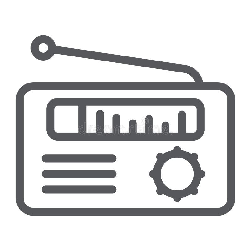 Radio Receiver Line Icon, Media and Broadcast, Speaker Sign, Vector ...