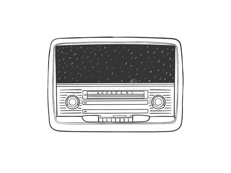 Radio Receiver. Retro Hand-drawn Radio Receiver. Illustration in Sketch ...