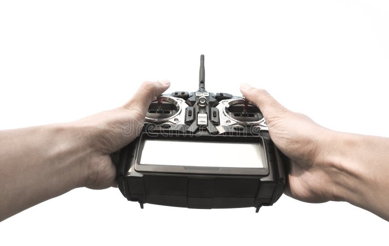 Radio Remote Control in Hand Isolated on White Stock Image - Image of ...