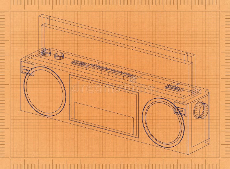Radio Architect Blueprint - Isolated Stock Illustration - Illustration ...