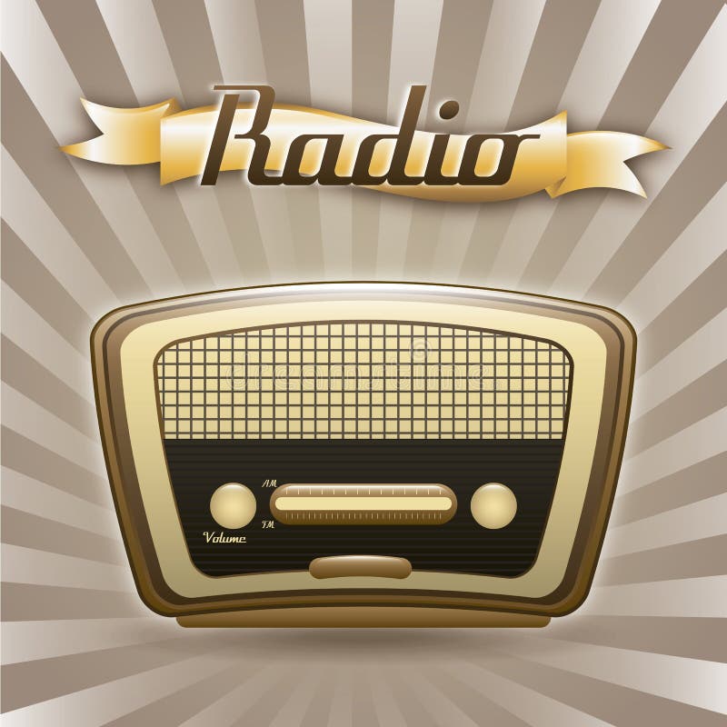 Radio retro stock vector. Illustration of listening, audio - 31654664