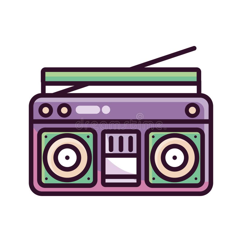 Radio 90s modern style stock vector. Illustration of drawing - 255466468