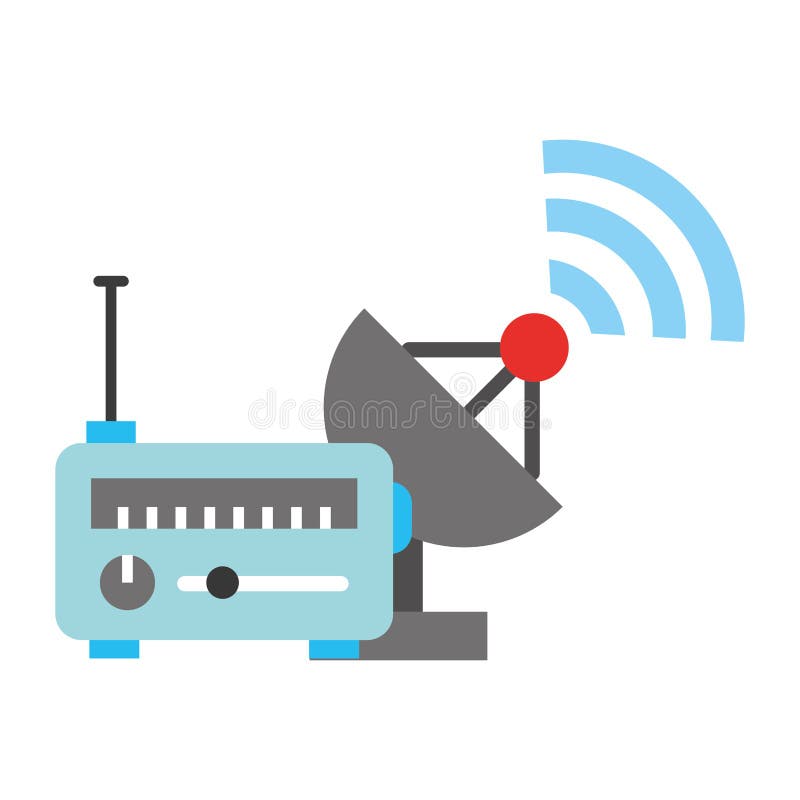 Radio Satellite Signal Broadcast Breaking News Stock Vector ...