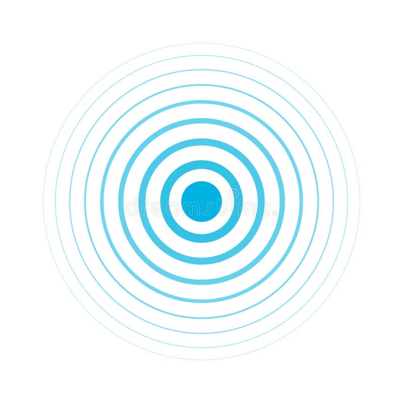 Radio Signal. Blue Rings. Sound Wave. Circles Stock Illustration ...