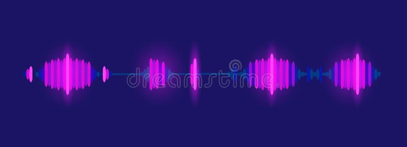Radio Signal Frequency and Digital Voice Visualization Stock Vector ...