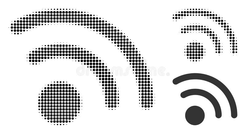 Radio Signal Halftone Dotted Icon Stock Vector - Illustration of wave ...