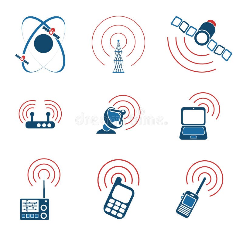Radio Signal Simple Vector Icons Stock Vector - Illustration of data ...