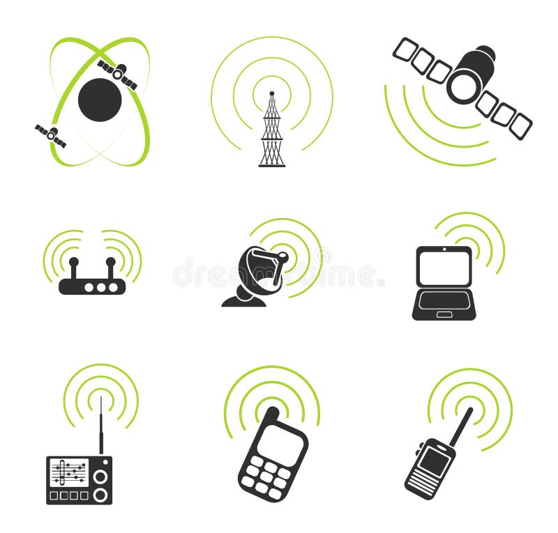 Radio Signal Simple Vector Icons Stock Vector - Illustration of space ...