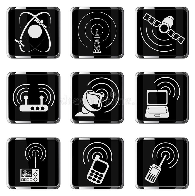 Radio Signal Simple Vector Icons Stock Vector - Illustration of data ...