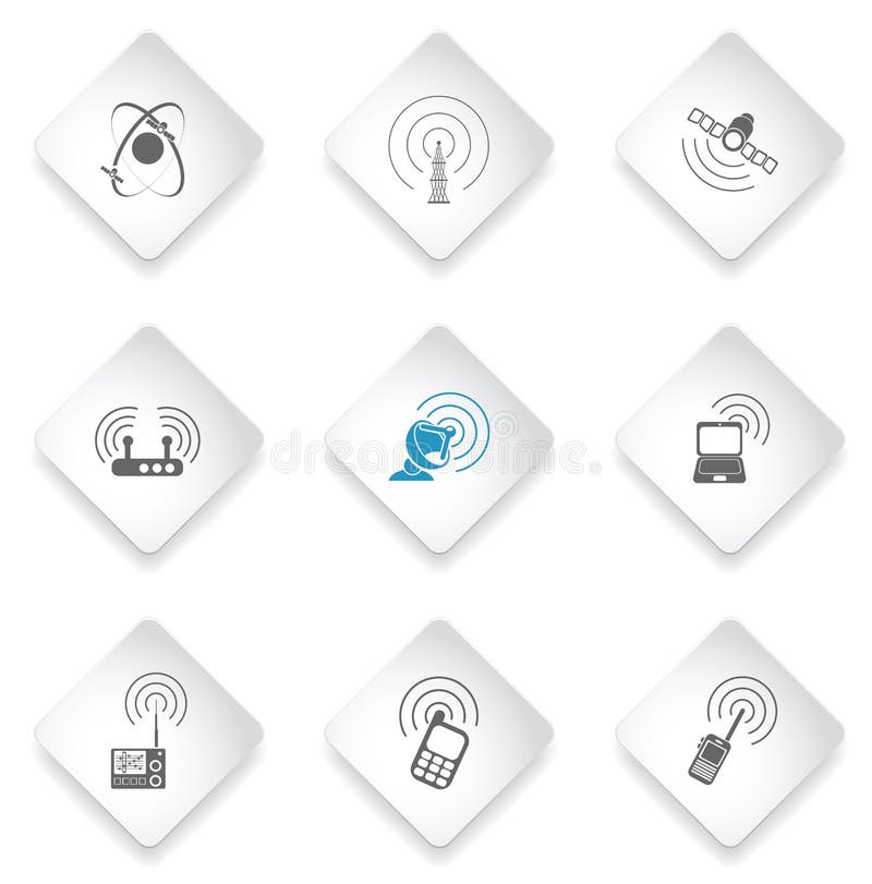 Radio Signal Simple Vector Icons Stock Illustration - Illustration of ...