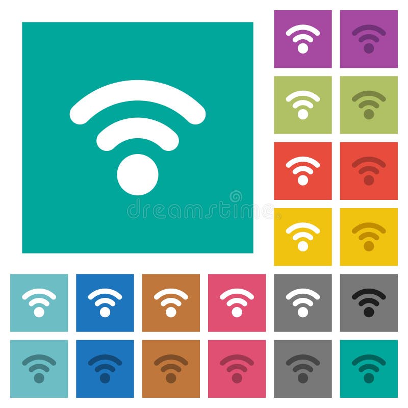 Radio Signal Square Flat Multi Colored Icons Stock Vector ...